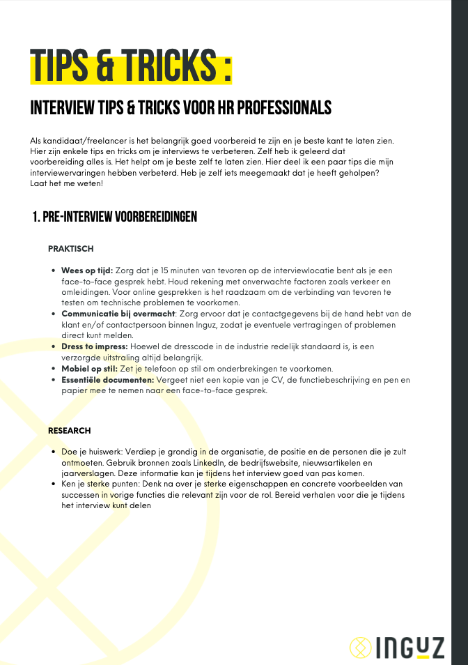 Interview Tips & Tricks voor HR professionals - Inguz